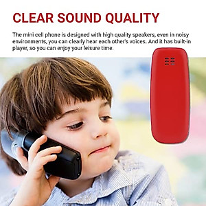 Mini Phone, Small Cell Phone Unlocked Phone Dual SIM Dual Standby Tiny Phone with Built-in Voice Changer, Bluetooth Dialing, Pocket Mini Mobile Phone for Kids Adults (Red)