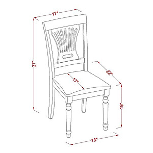 East West Furniture Plainville Dining Room Linen Fabric Upholstered Solid Wood Chairs, Set of 2, Saddle Brown