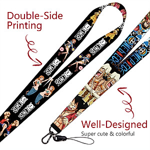 3 Pack Neck Lanyard with ID Badge Holder for Keys Key Chain Card Funny Cool Anime Lanyards for Women Men Guys Girl Boys Kids Gift GS414