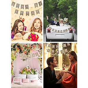 Love is Sweet Sign Banner – Mr and Mrs Burlap Banner Sign Rustic Decoration for Wedding Party Table Photobooth Props Home Wall by Mandala Crafts