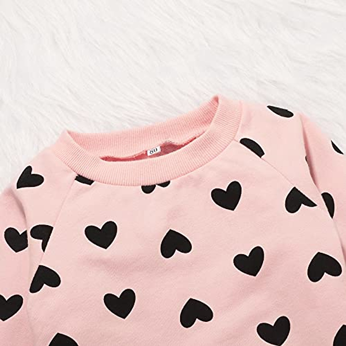 Dimoybabe Baby Girl Clothes Toddler Fall Winter Outfits Set Long Sleeve Ruffle Shirts Tops + Pant + Headband 3pcs 0-6 Months, Pink, Black