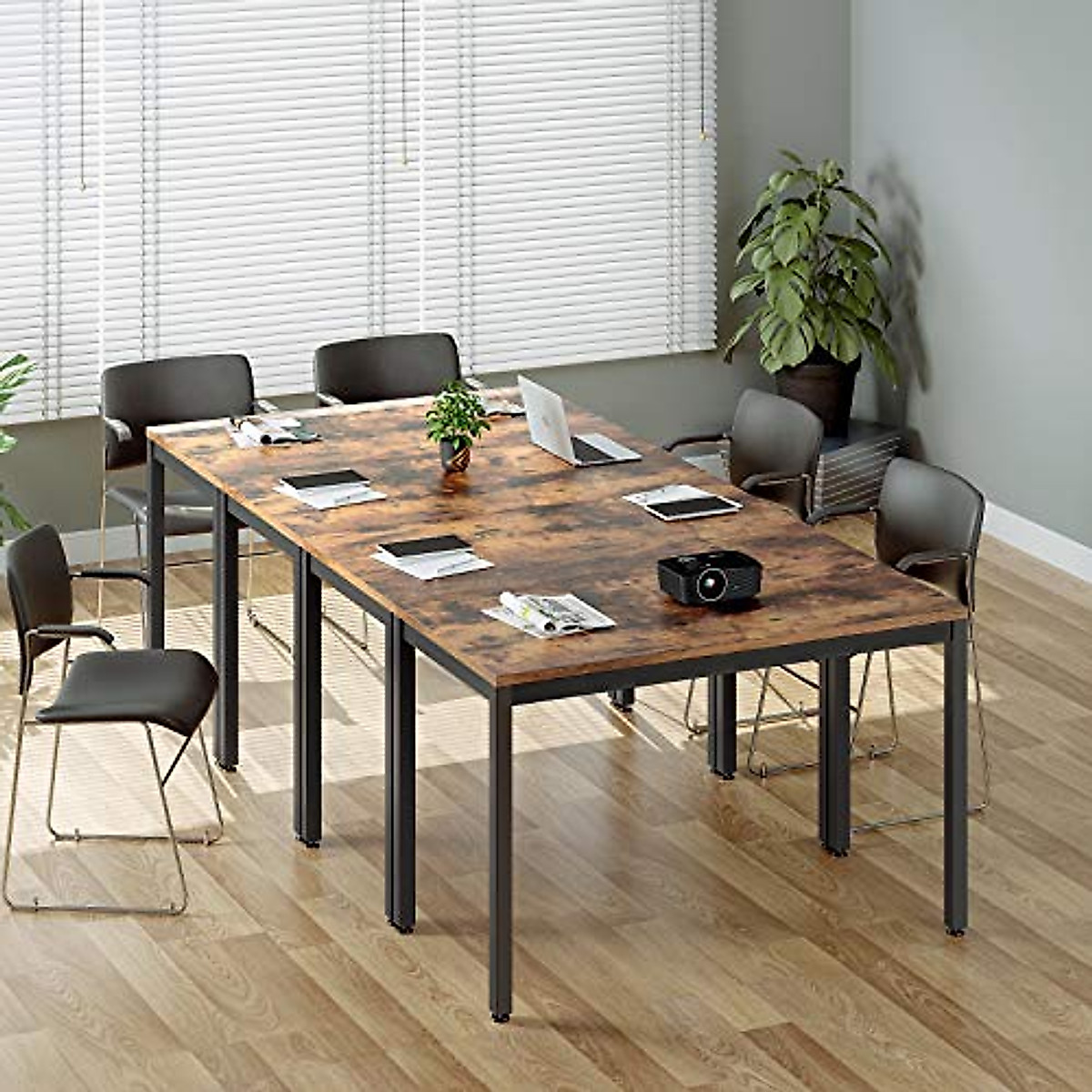 VASAGLE, 47.2 Computer Writing Desk with Stable Metal Frame, Inch Multifunctional Table in Home Office, Living Room, Rustic Brown