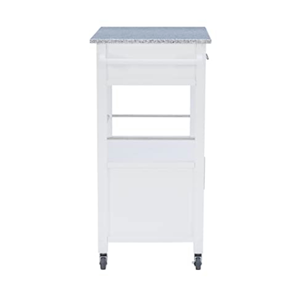 White Linon Storage Cart On Wheels With Granite Top. Great For Small Kitchens!!