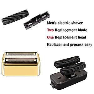 2 Pack Replacement Foil and Cutters Compatible with BaBylissPRO Double Foil Shaver, Replacement Foil Compatible with BaBylissPRO FXFS2 Shaver,Golden
