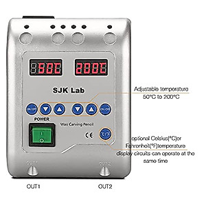 LVCHEN Dental Electric Waxer - SJK Wax Carving Pencil for Model Sculpting with Double Pens & 6 Wax Tips Dental Lab Equipment Wax Tools