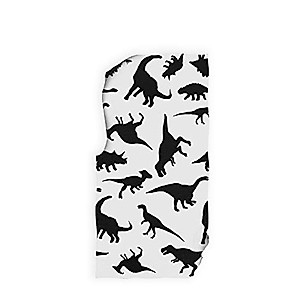 ZZAEO Dinosaurs Silhouette Black and White Seamless Animal Towel Hand Towel, 30 x 15 inch Thin Lightweight Soft Absorbent Fingertip Towel for Home Bathroom Theme Decor