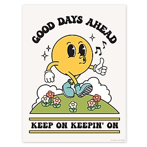 Good Days Ahead Retro Poster Wall Art Print, Cute Room Decor Retro Aesthetic, Positive Quote Art Print, Vintage Nostalgia Poster