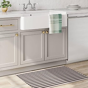 LEEVAN Washable Proch Rug Soft Entryway Rug 2.3'X3.6', Cotton Woven Bathroom Rugs Front Porch Decor Black and White Area Rug Outdoor Rug