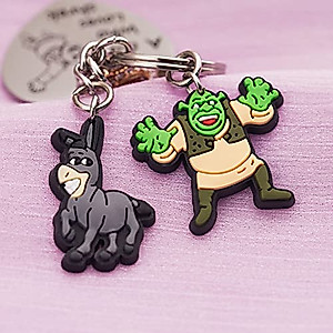 Shrek Merch Keychain Gifts For Women BFF Teen Girls Daughter Shrek Merchandise Heart Keychains
