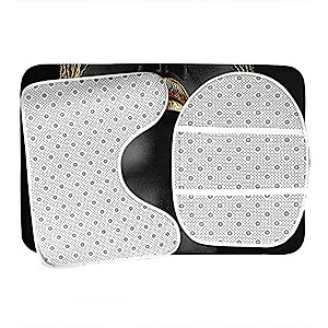 WONDERTIFY African American Woman Bathroom Antiskid Pad Afro Girl 3 Pieces Bathroom Rugs Set, Bath Mat+Contour+Toilet Lid Cover Gold Black