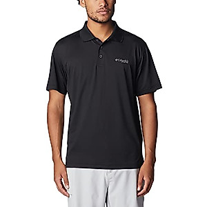 Columbia Men's PFG Skiff Cast Polo Shirt, Breathable, UV Protection Black