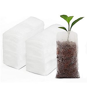 200pcs Nursery Bags Plant,Biodegradable Non-Woven Plant Grow Bags Fabric Seedling Pots Bags Plants Home Garden Supply (5.5x6.2)