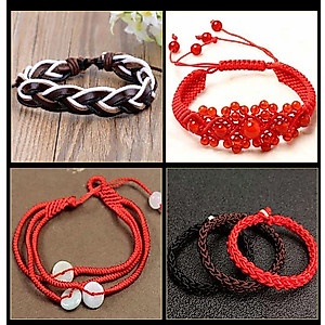 YAMSLAM Wooden Jig Bracelet Maker Wristband Maker Kit with 2 Clips Wood Bracelet Jig U Shape Clear Scale Bracelet Jig Kit DIY Hand Knitting Bracelet Jig for Bracelets Necklaces Car Hangings