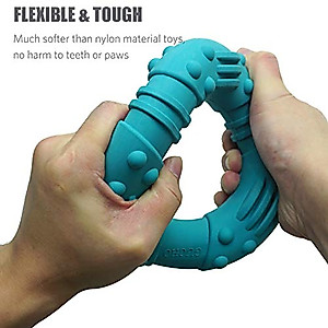 GUCHO Updated Ultra Durable Dog Chew Toys for Aggressive Chewers Nearly Indestructible Natural Rubber Dog Toys - Tough Strong Dog Teething Toys for Medium Small Dogs