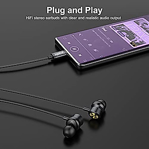 in Ear Type C Earphone, USB C Wired Earbuds with Mic for Laptop, Magnetic Noise Isolation Headphone compatiable for iPhone 15 Pro Max Plus iPad Pro,Samsung Galaxy Z Flip 4/3, Galaxy Ultra S22