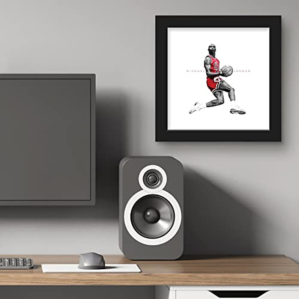 Trends International Gallery Pops Michael Jordan - Iconic Jordan Wall Art Wall Poster, 12" x 12", Black Frame Version