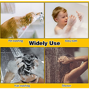 Dog Shower Attachment, Pet Shower Sprayer for Pet Bathing and Dog Washing, Including Brass Shower Head Diverter Valve + Handheld Shower Head + Shower Hose + Holder, Sprayer Kit for Hair Washing