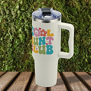 FROOBLEQUIRK Best Auntie 40oz Tumbler – Cool Aunt Club Cup, Funny Nutrition Facts Design, Birthday & Holiday Gift from Niece or Nephew
