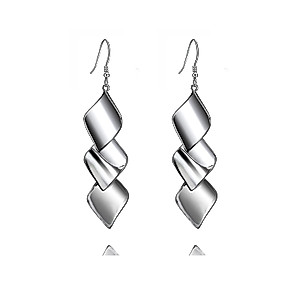 Three-color Silver Dangle Earrings for women shiny and sharp looking stylish match clothing Lightweight & Fashionable 925 Sterling Silver Hooks
