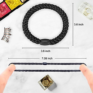 FORENEE Hair Ties No Damage - 30PCS Ponytail Holders - Elastic Hair Ties for Thick Hair - Braided Hair Bands for Women Girls's Hair - Black (Mix)