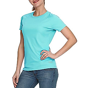 BALEAF Women's UPF 50+ UV Protection Shirts Short Sleeve T-Shirts SPF Sun Shirts Quick Dry Outdoor Performance Tops Blue Size S