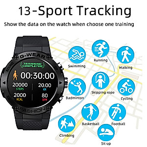Military Smart Watch for Men Text and Call, 1.32'' AMOLED Fitness Tracker Watch Multi Sports Modes/Blood Pressure/SpO2/Heart Rate Monitor/IP68 Waterproof, Outdoors Sport Smartwatch for Android iOS