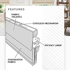 CHICOLOGY Roman Shades for Windows , Window Treatments , Roman Shades , Roman Window Shades , Room Darkening Shades , Window Shades , 31"W X 64"H , Belgian Flax (Privacy & Light Filtering)