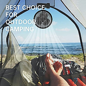 HealSmart 6 inch Clip Fan, Portable Grow Tent Fan, 2-speeds 90° Oscillating Small Clamp Fan with 15W 53" Plug Cord for Stroller Bed, Table, Desk, Bunk, Dorm (Black)