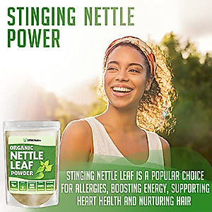 XPRS Nutra Organic Nettle Leaf Powder - Premium USDA Organic Stinging Nettle Powder for Hair and Nails - Vegan Friendly Energy Boosting Organic Stinging Nettle Leaf (4 oz)