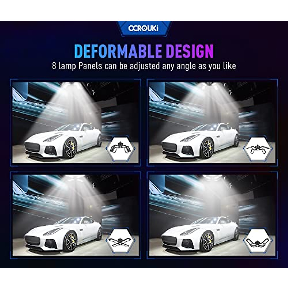 OCROUKI LED Garage Light,150W LED Shop Lights for Workshop,Basement,Home Gym,Compatible with E26/E27 Interface (0.15)