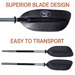 Pack of 2 BKC KP224 Kayak Paddle 86-Inch - 2-Piece Collapsible Heavy Duty Lightweight Kayak Paddle with Anti-Slip Grips (Set of 2)