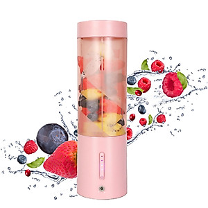 NOLLAM 16 Oz Portable Blender with 6 Blades, USB Rechargeable, Magnetic Charging, Pink