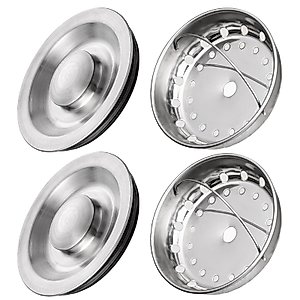 CALATOUR Kitchen Sink Drain Strainer and Drain Cover Set of 2,Sink Stopper Kitchen Drain Sink Strainer,Preventing Clogging of Kitchen Drain (2 Sets)