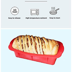 XZJMY 2 Pack Silicone Square Cake Pan,8x4 Inch Bread Loaf Pans,Silicone Baking Pan Non-Stick, Easy Release,Baking Pan for Baking -for Homemade Bread,Toast, Cakes (Silicone, 8x4)