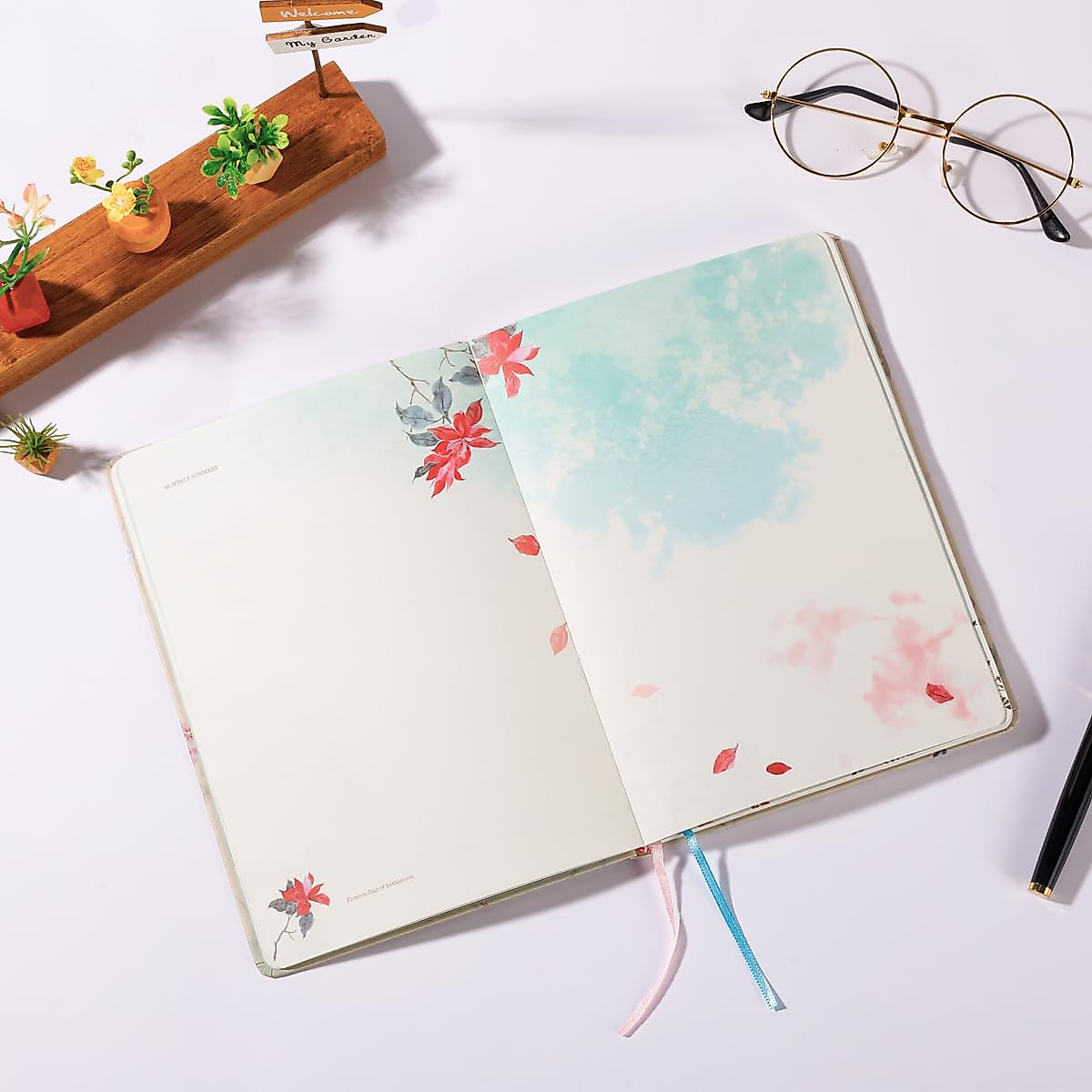 SIIXU Colorful Undated Daily Planner, Weekly & Monthly, Flower Theme Daily Organizer Journal Notebook, A5, 5.8"x8.5", 128 Pages