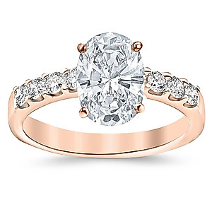 1 Carat t.w. 14K Rose Gold GIA Certified Oval Classic Prong Set Diamond Engagement Ring K/SI1