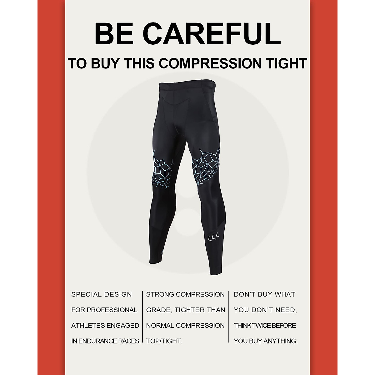 SUMARPO Compression Pants Men, Strong Power Recovery Compression Tights, Quick Dry Endurance Athletic Leggings for Knee Support, Running Marathon Triathlon