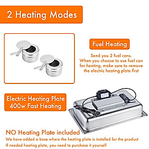 Kweetle Roll Top Chafing Dish Buffet Set Warmers with Cover 2 Pans 9.5Quart for Buffet Commercial Food Warmer Steam Table