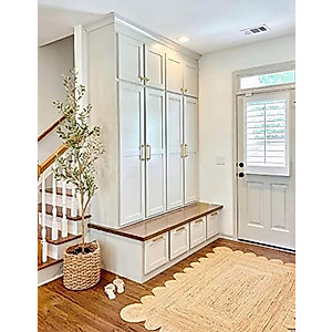 Generic Handwoven Scalloped Jute Area Rug 2x3/3x5/4x6-Braided Jute Runner Rug 2.5x6 ft for Kitchen/Hallway-Natural Farmhouse Scallop Jute Rug 5x7-Reversible Jute Rug 8x10 (Beige, 4' x 6' Feet)