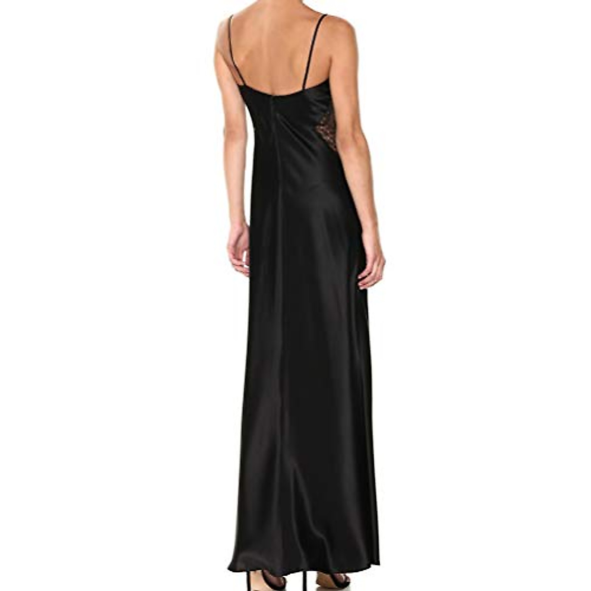 Jill Jill Stuart Women's Slip Dress with Lace Cutouts, Black, 2