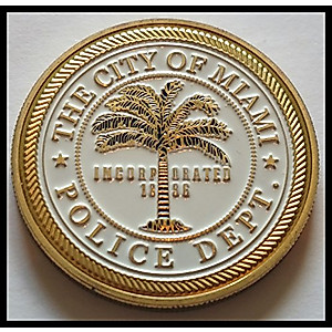 Miami Police Law Enforcement Colorized Challenge Art Coin