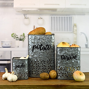 Boston Warehouse Root Vegetable Storage Set for Potatoes, Onions, and Garlic