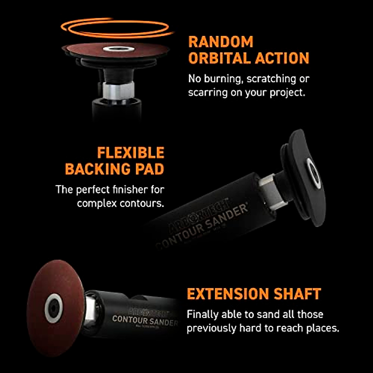 ARBORTECH Contour Sander | Ø 50 mm Mini Random Orbit Sander Attachment for Angle Grinder | SAN.FG.200