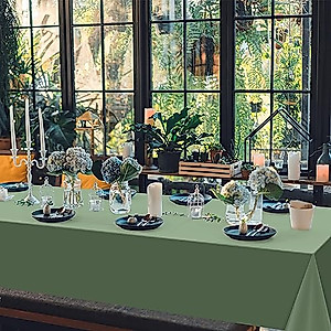 3Pack Sage Green Plastic Tablecloths for Rectangle Tables, Light Green Disposable Tablecloth, Waterproof Sage Green Table Cover for Birthday Bridal Wedding Baby Shower Party Decorations, 54 X 108Inch