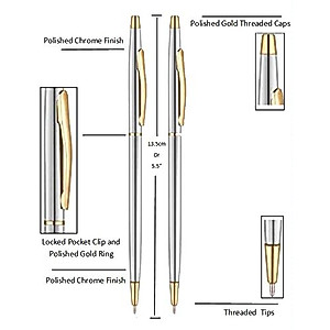 Classic Chrome and Gold Police Uniform Pens | Police Gift | Police Uniform Pen | 3 Active Wear Silicone Wedding Rings | Police Uniform Pens | Thin Blue Line | Police Pens |by Beall's Bay