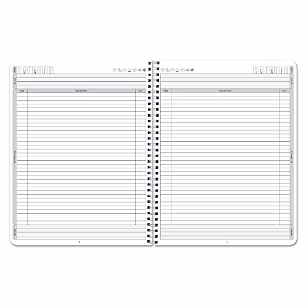 BookFactory Daily Activity Log Book/Day Log Book/Diary/Productivity Notebook, Wire-O - 100 Pages, 8.5" x 11" (LOG-100-7CW-PP-(DailyActivity))
