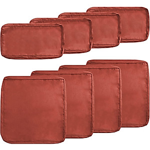 Incbruce 8 Piece Outdoor Patio Cushion Covers Replacement, Outdoor Cushion Slipcovers(4 Seat Covers and 4 Back Covers) with Zipper for Outdoor Furniture, Patio Sofa Couch(Orange)