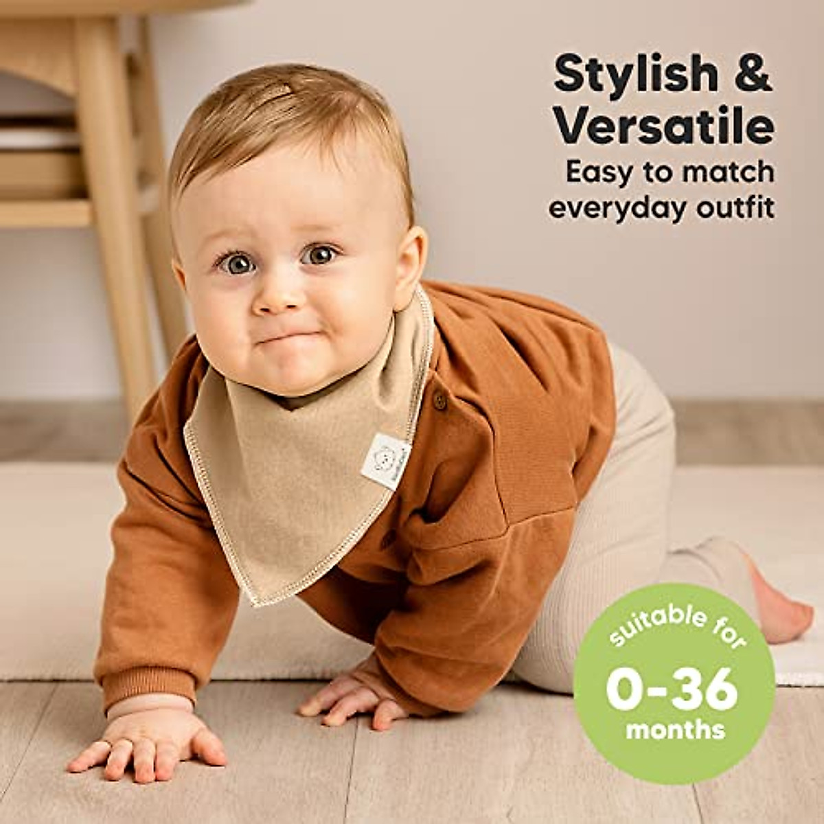 8-Pack Organic Baby Bandana Drool Bibs for Girls - Baby Bibs for Baby Girls, Baby Boys, Soft Cotton Bandana Bibs, Baby Drool Bib, Teething Bibs for Infant, Toddler, Bib Girl (Muted Pastel)