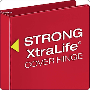 Cardinal 3 Ring Binders, 2 Inch Binder with Round Rings, Holds 475-Sheets, ClearVue Covers, Non-Stick, PVC-Free, Assorted Colors, 4 Pack (29311)