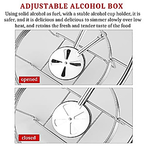 2/4 Pack Visible Chafing Dish Set, Stainless Steel Round Buffet Server Warming Tray for Parties Weddings and Events, with Glass Lid, Food Pan and Fuel Holder,2 Pack,24cm